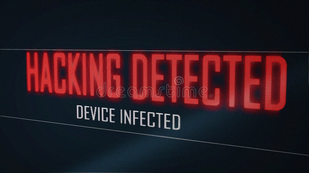 Hacking Detected Device Infected from Virus on Computer Screen Pixel ...