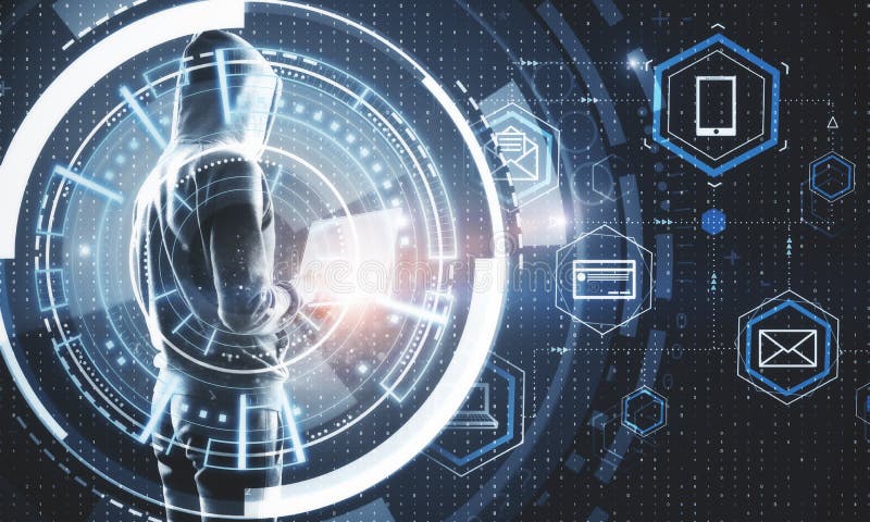 Hacking, Future and Theft Concept Stock Photo - Image of device ...