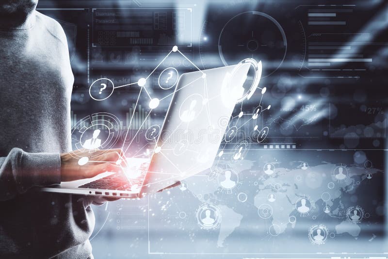 Hacking, Future and Network Concept Stock Image - Image of interface ...