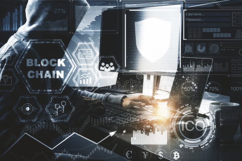 Hacking and Hologram Concept Stock Image - Image of hack, internet ...