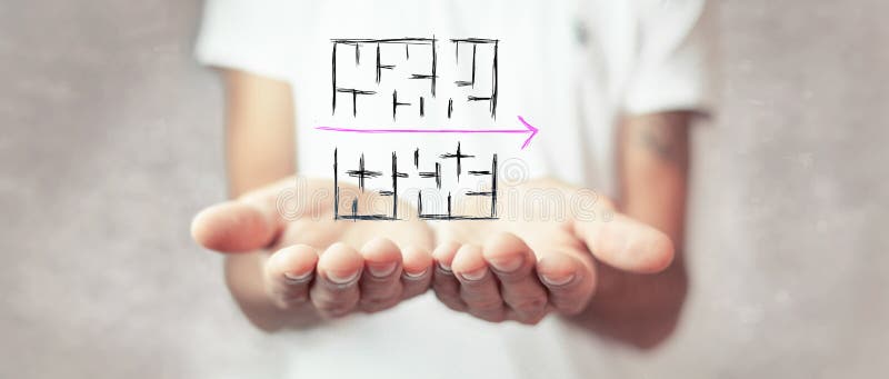 Hacking the Labyrinth. Straight Way Stock Image - Image of hack ...