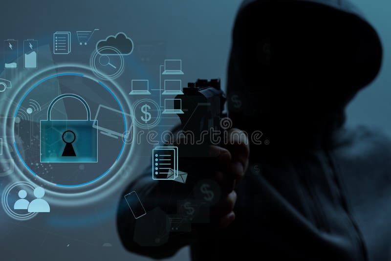 Hacking And Malware Concept Hacker Using Abstract Laptop With Digital