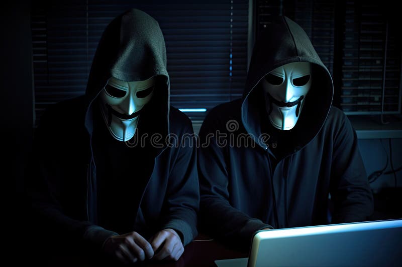 Hacking and Malware Concept. Hackers are Using Laptop with Digital Interface Stock Illustration ...