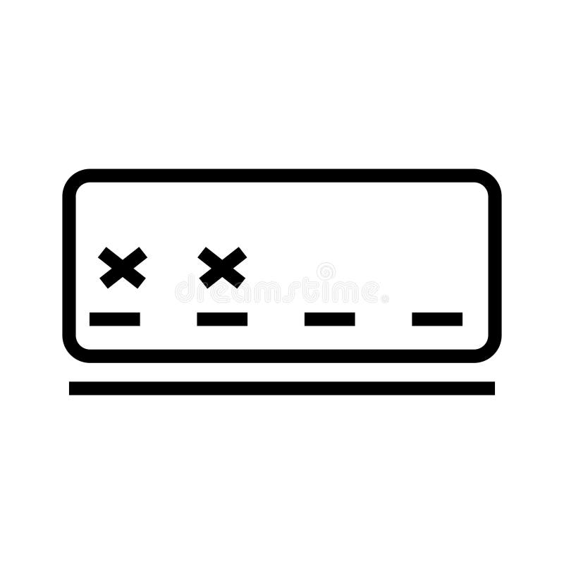 Password Line Icon Isolated on White Background. Black Flat Thin Icon ...