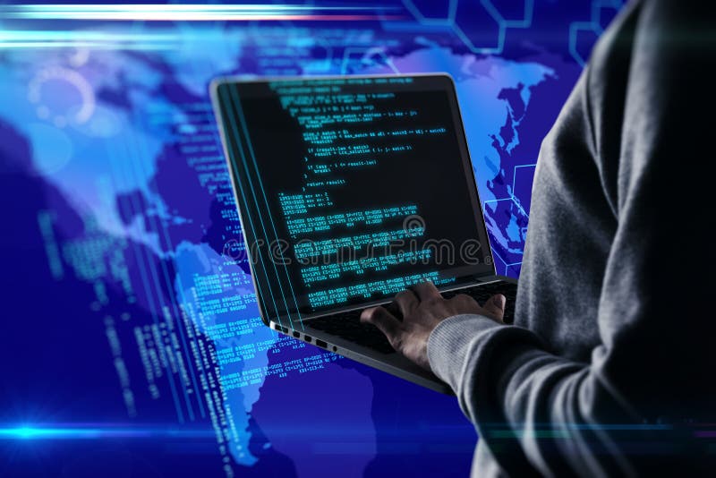 Programming and Hacking Concept Stock Image - Image of glowing, blue: 155016597