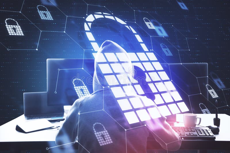 Hacking and Protection Concept Stock Image - Image of abstract, desktop ...