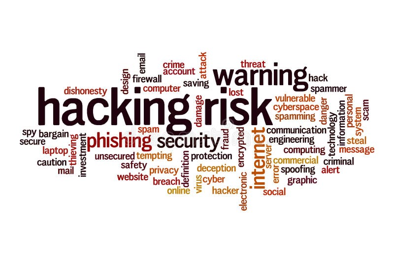 Hacking Risk Word Cloud Concept Stock Illustration - Illustration of ...