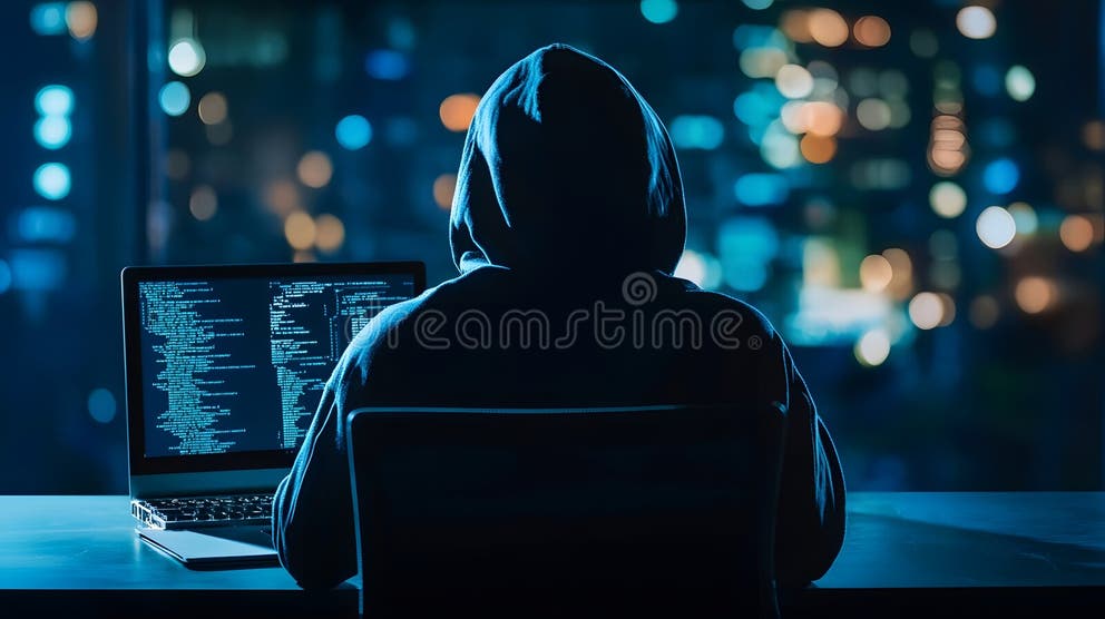 Hacking Scene Urban Environment Digital Art Nighttime Back View ...