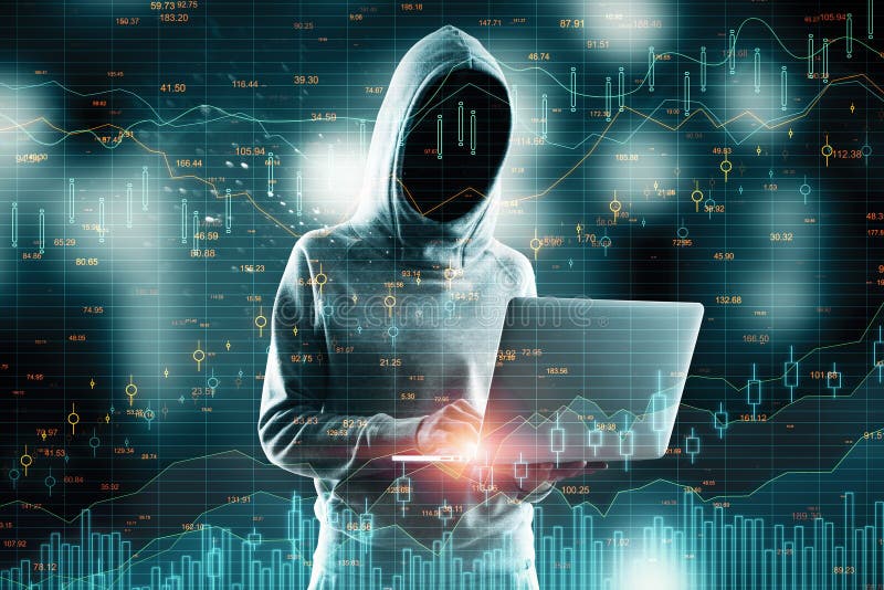 Hacking and broker concept stock image. Image of candlestick - 142810767