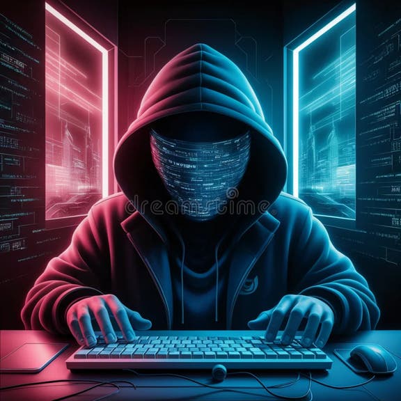 Hacking Technology with Cool Vibes. Ai Generated Stock Illustration ...