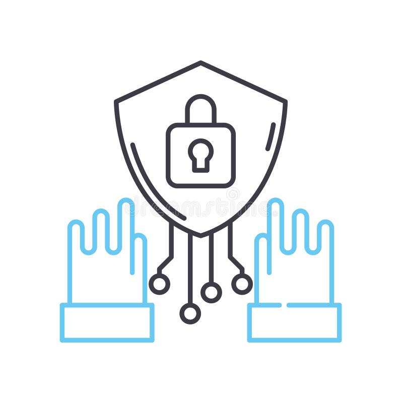 Hacking Technology Line Icon, Outline Symbol, Vector Illustration ...