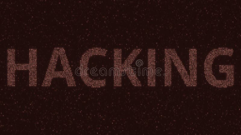 Hacking Text Consisting Of Many Symbols On Computer Monitor 3d Rendering Stock Illustration