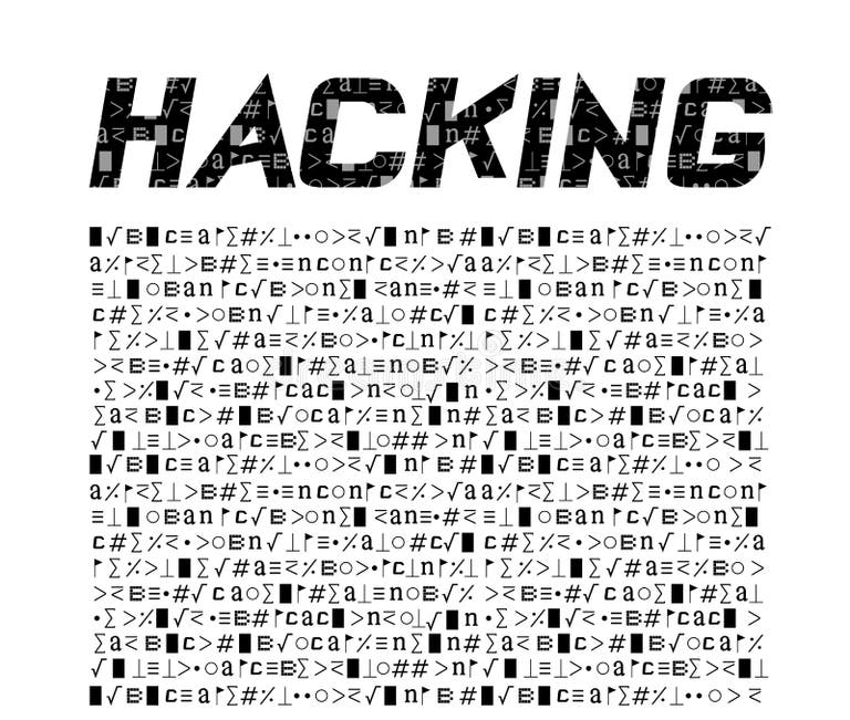 Hacking title design stock vector. Illustration of concept - 142747520