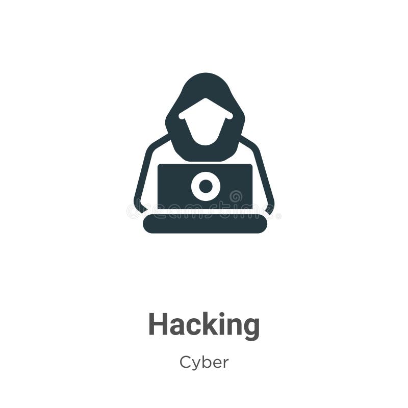 Hacking Vector Icon on White Background. Flat Vector Hacking Icon ...