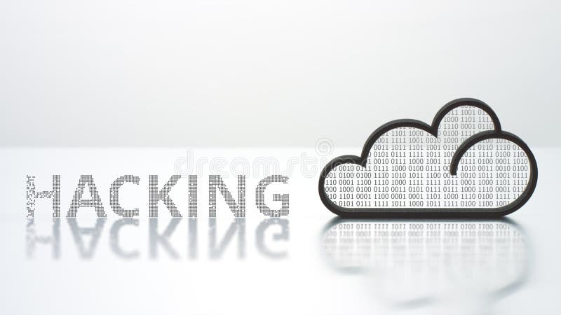HACKING Word and Backlit Cloud Icon, Modern Technology Concept Stock ...
