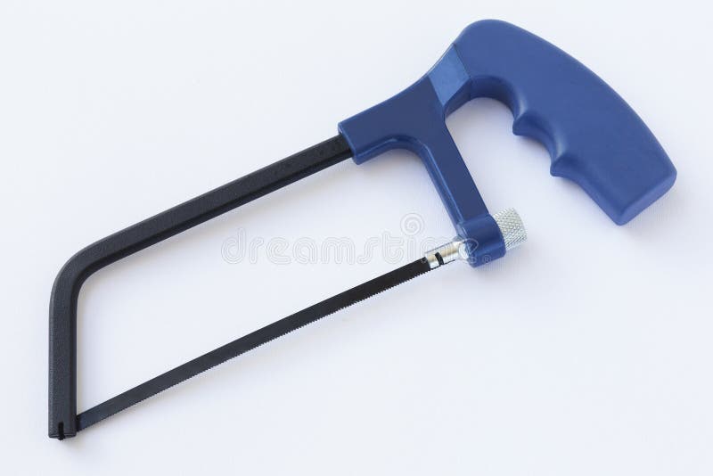 Hacksaw with blue handle stock vector. Illustration of millimeter ...
