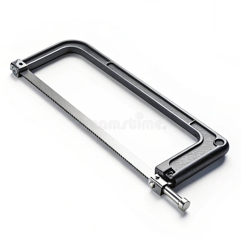 Hacksaw with Metal Frame on White Background Stock Illustration ...