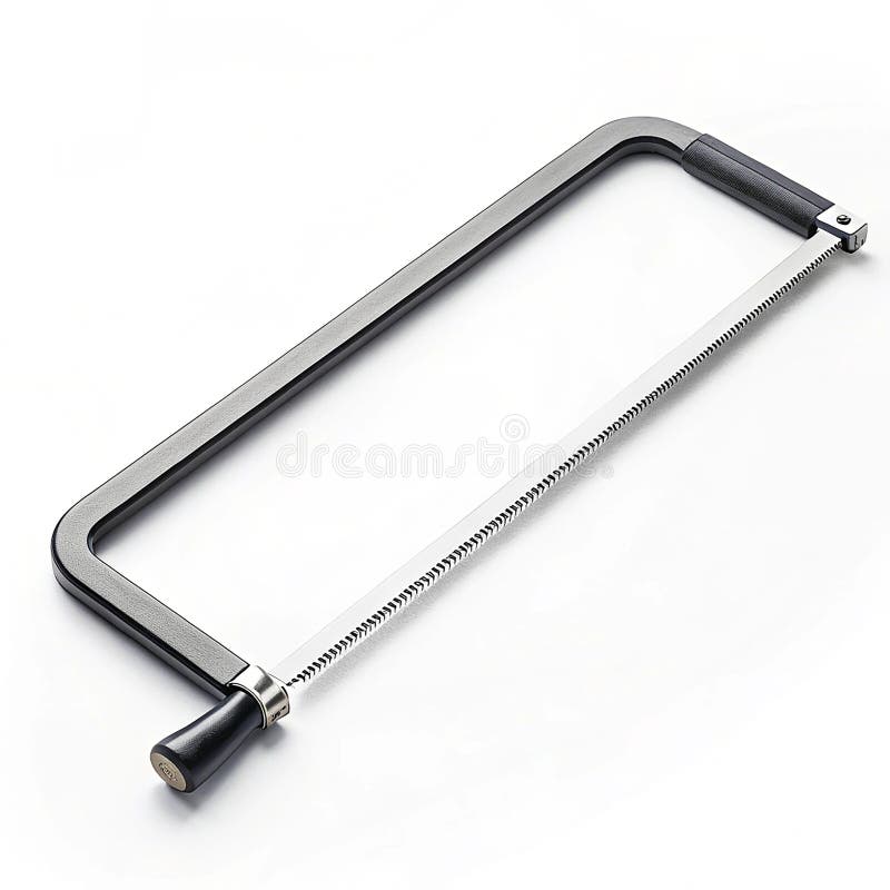 Hacksaw with Metal Frame on White Background Stock Illustration ...