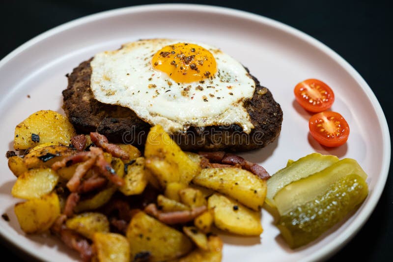 German Beefsteak Meier stock image. Image of fried, barbecue - 269974683