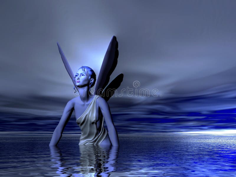 Hada azul tres stock de ilustración. Ilustración de duende - 499604