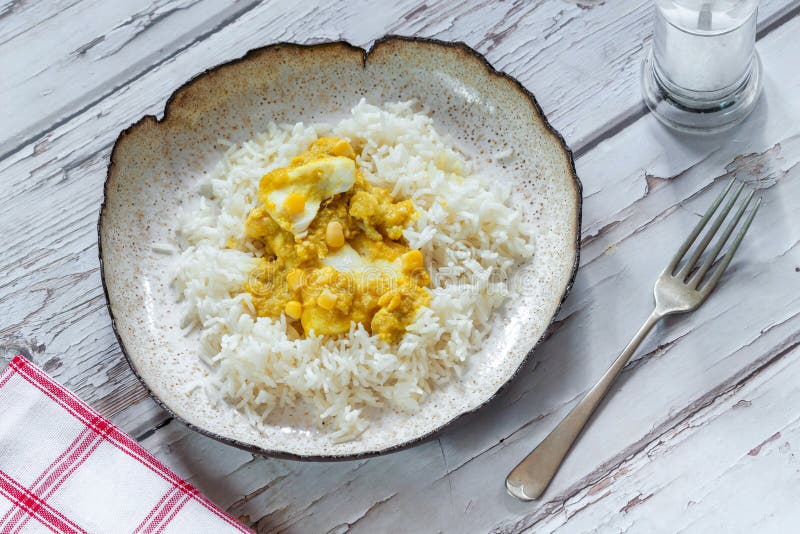 Haddock in Creamed Coconut and Corn Curry Stock Photo - Image of india ...