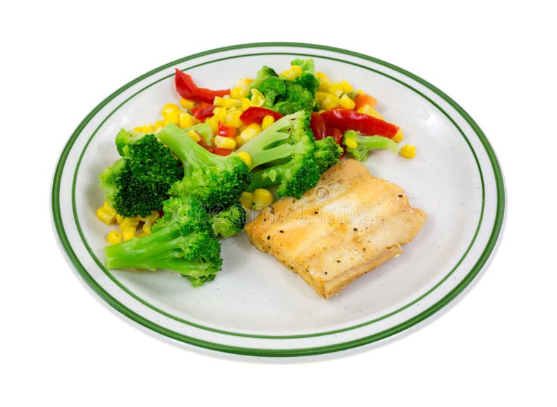 Haddock Dinner with Vegetables Stock Photo - Image of corn, diet: 34363516