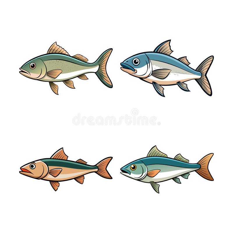 Haddock with Striking Realistic Colors Stock Vector - Illustration of ...