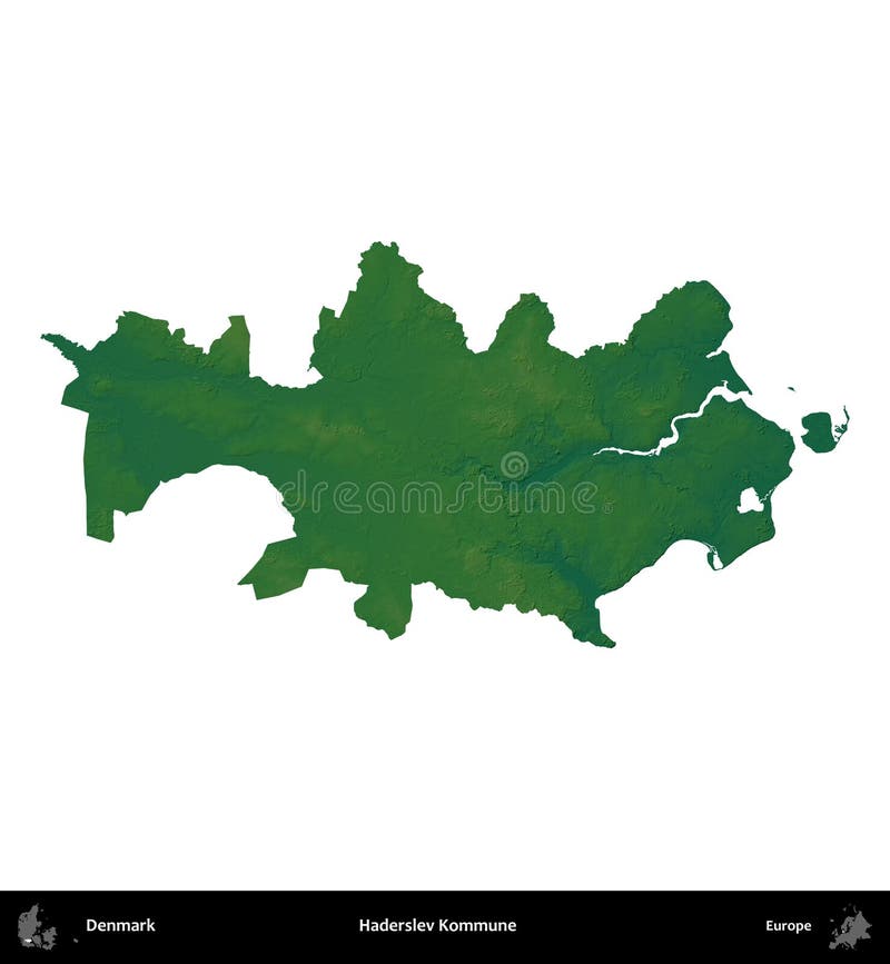 Haderslev Kommune, Denmark, Isolated on White. Physical Stock ...