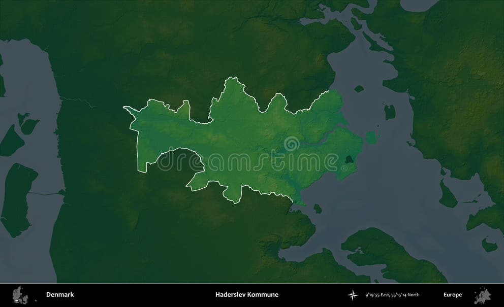 Haderslev Kommune Highlighted, Denmark. Physical Stock Illustration ...