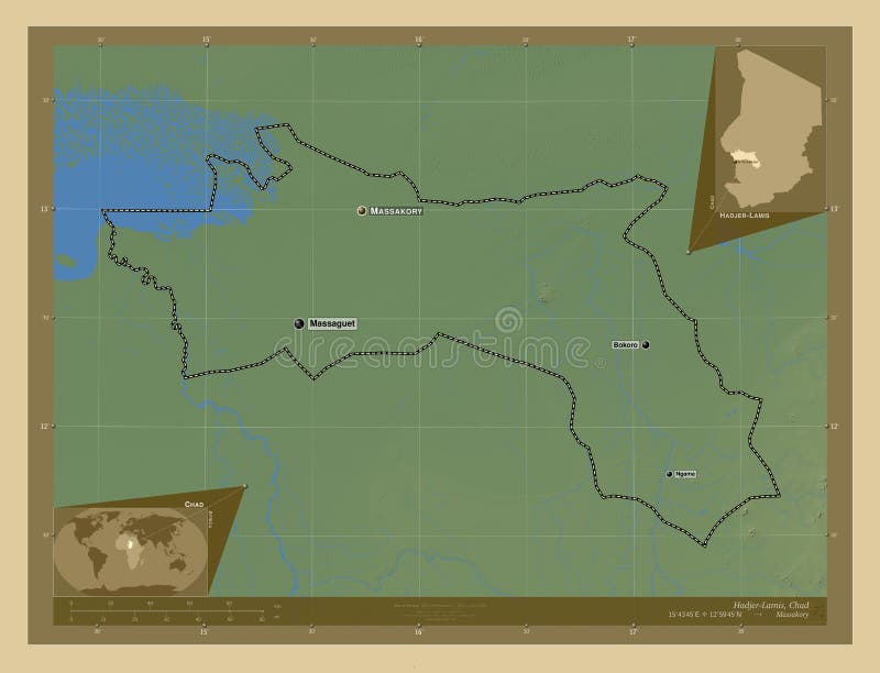 Hadjer-Lamis, Chad. Physical. Labelled Points of Cities Stock ...