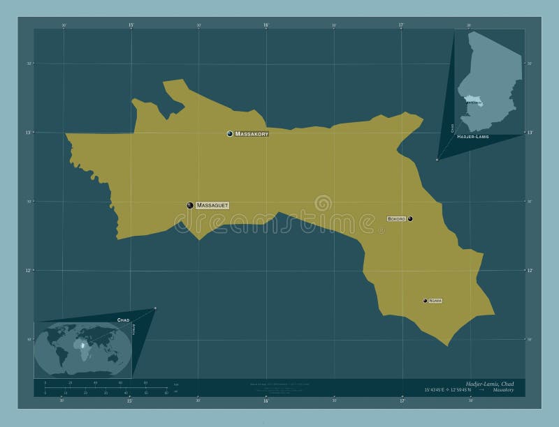 Hadjer-Lamis, Chad. Solid. Labelled Points of Cities Stock Illustration ...