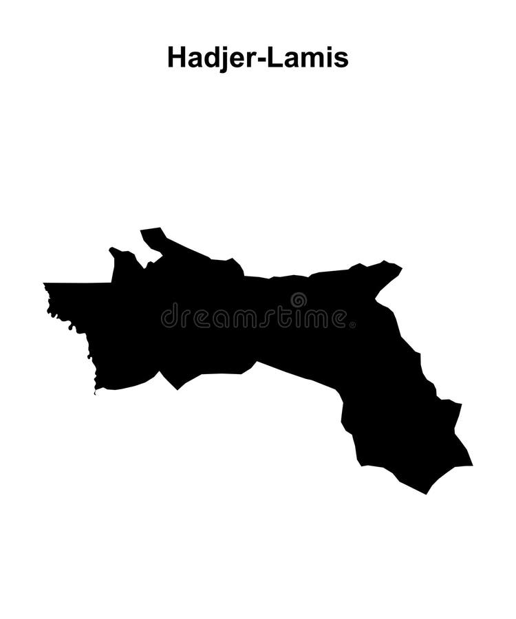 Hadjer-Lamis outline map stock vector. Illustration of template - 360405057