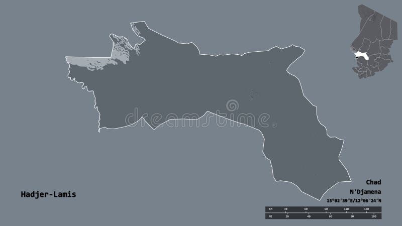 Hadjer-Lamis, Region of Chad, Zoomed. Administrative Stock Illustration ...