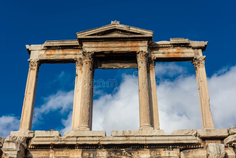 Hadrian Arch in Athens Greece Stock Photo - Image of athens, column ...