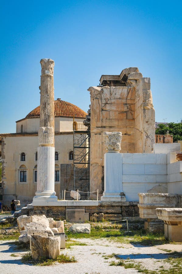 Hadrian Library in Athens, Greece Editorial Photo - Image of ...