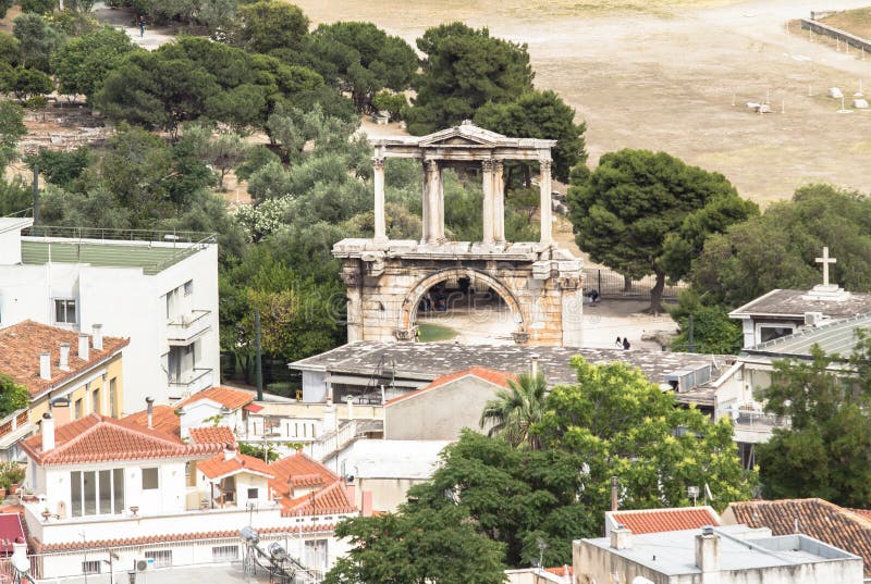 Hadrian`s Gate, Athens, Greece Stock Photo - Image of nature, europe ...