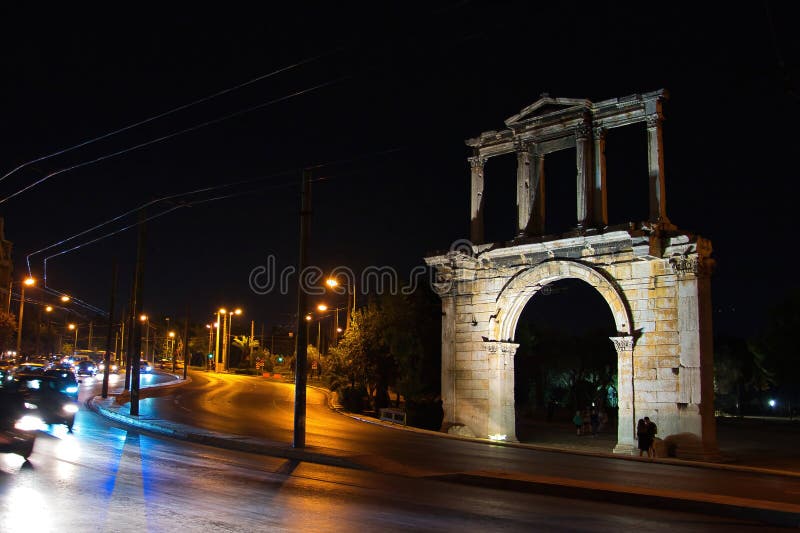 Hadrian S Gate in Athens , Athens, Greece Stock Photo - Image of arch ...