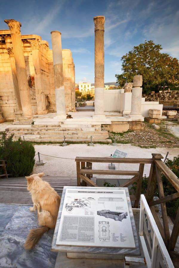 Hadrian s Library, Athens. editorial stock image. Image of entrance ...