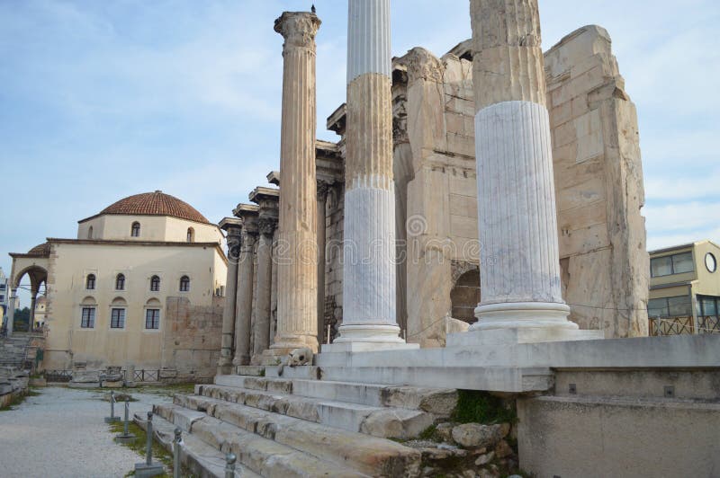 Hadrian S Library in Athens Stock Photo - Image of greek, monument ...