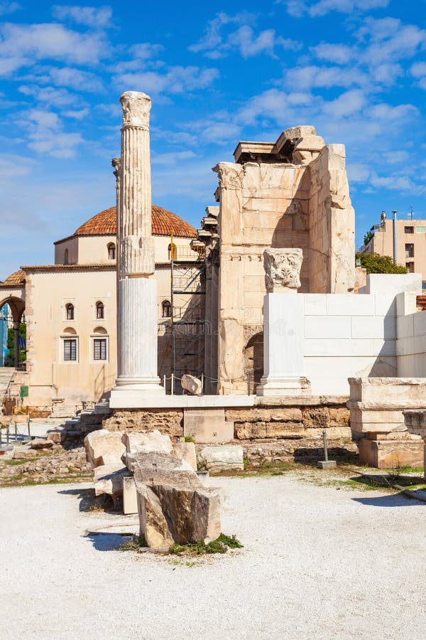 Hadrian`s Library in Athens Editorial Photography - Image of ...