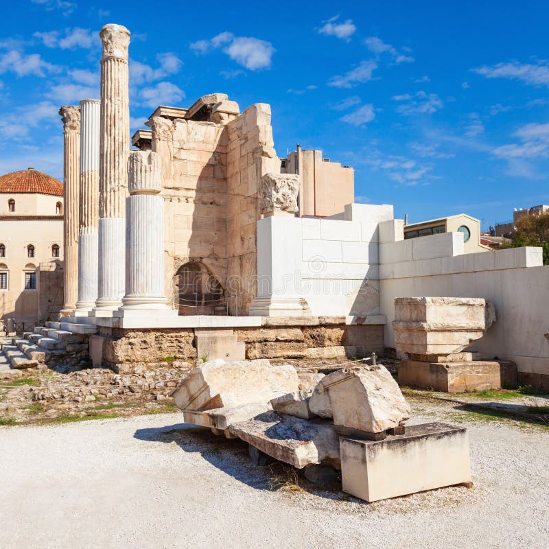 Hadrian S Library in Athens Stock Image - Image of historic, plaka ...