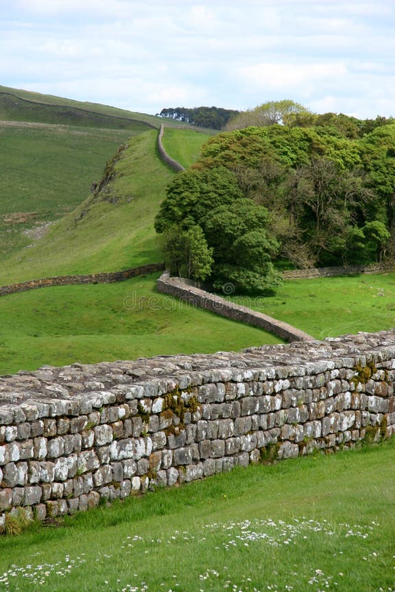 Hadrian s Wall stock image. Image of stone, cumbria, history - 2414019