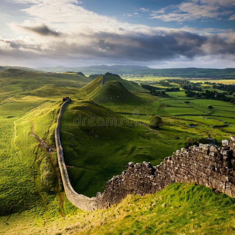 Hadrian S Wall, AI Generated Stock Illustration - Illustration of ...