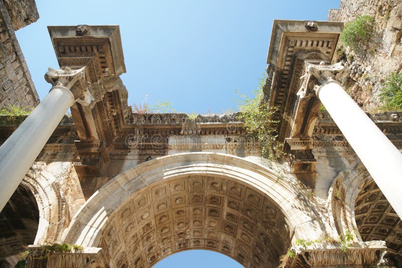 Hadrians Gate in Antalya, Turkiye Stock Photo - Image of history ...