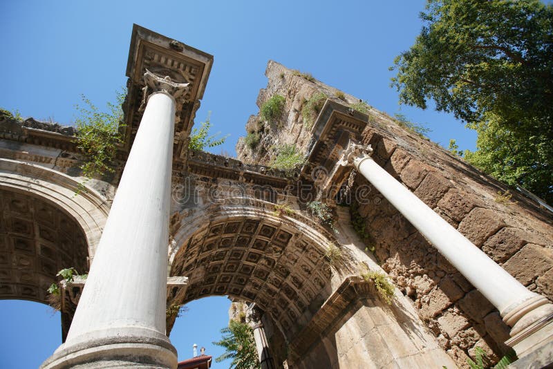 Hadrians Gate in Antalya, Turkiye Stock Photo - Image of architecture ...