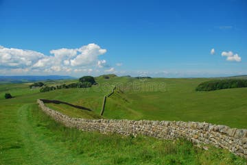 Hadrian Wall Landscape, England Stock Photo - Image of border, outdoor ...