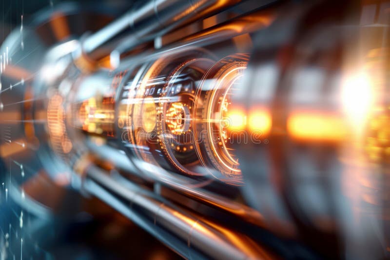 Hadron Collider and Particle Decay. AI Generative Stock Illustration ...