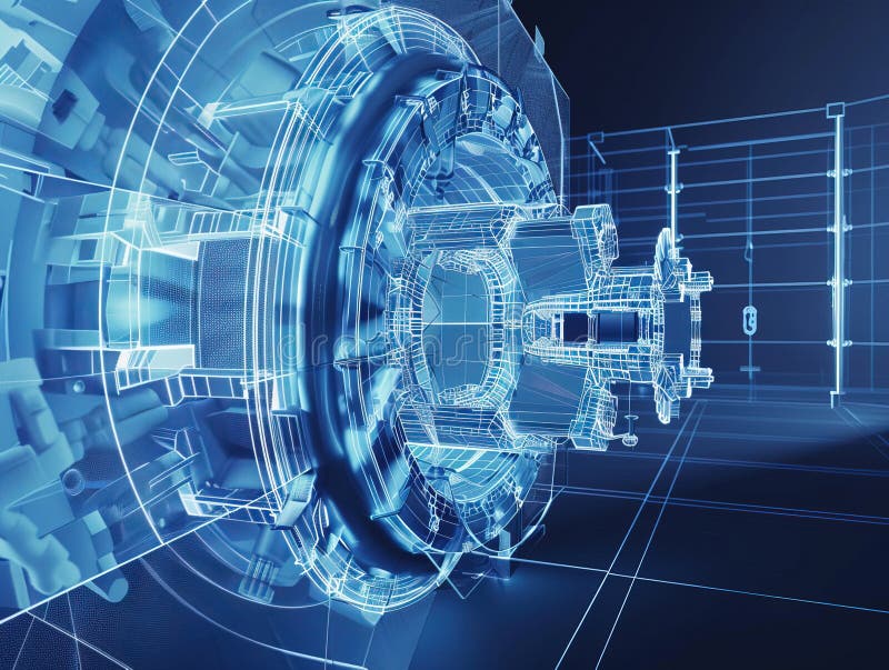Hadron Collider Tech Illustration. Science Nuclear Accelerator ...