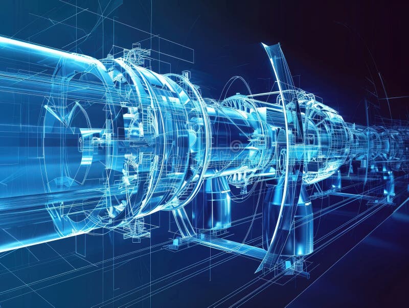 Hadron Collider Tech Illustration. Science Nuclear Accelerator ...