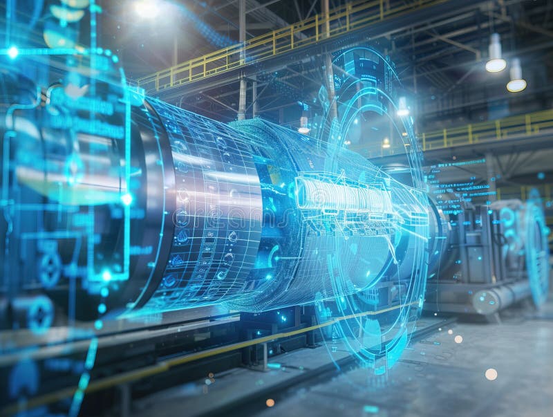 Hadron Collider Tech Illustration. Science Nuclear Accelerator ...